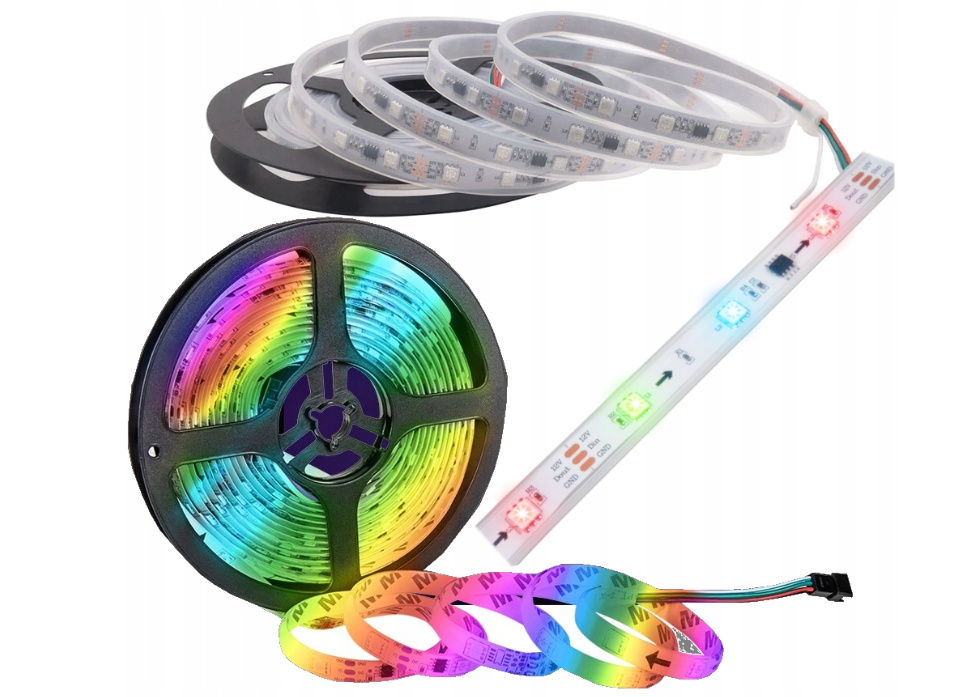 LED pásek RGB digitální - IP67 - 5m - duhový efekt - Svět trampolín